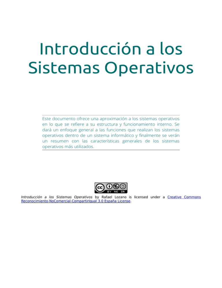 Introducción a los Sistemas Operativos