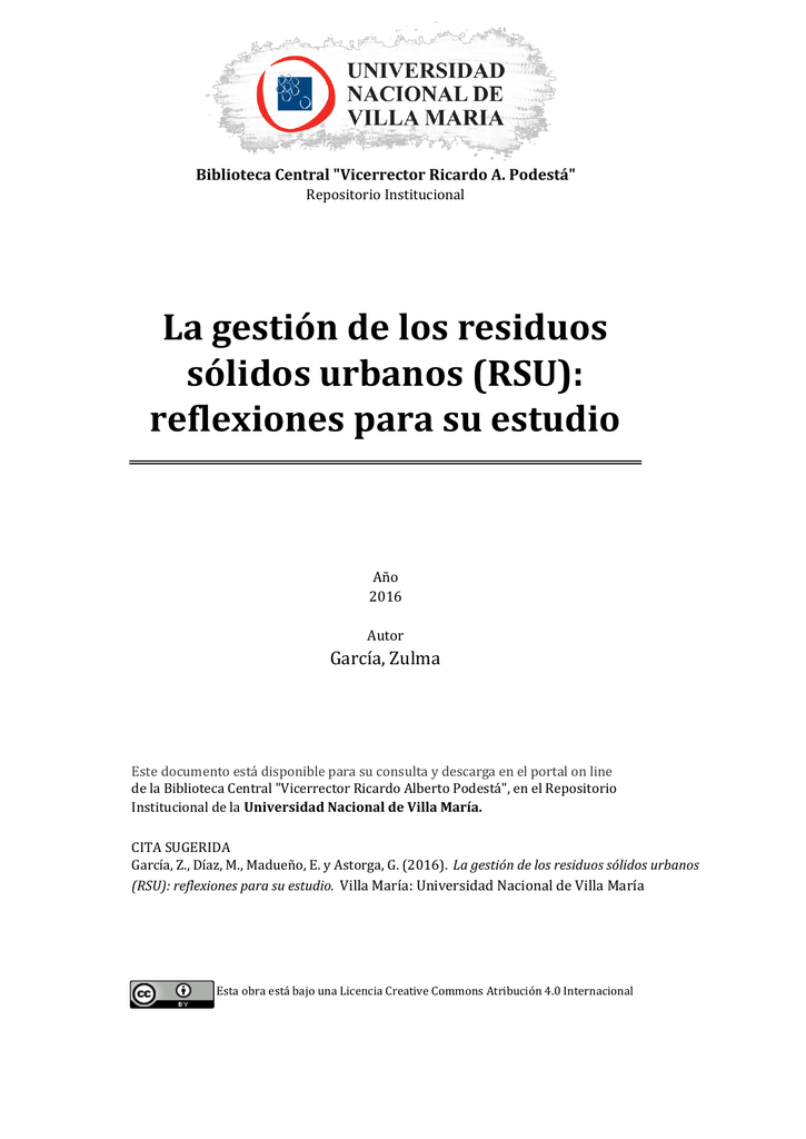 La gestión de los residuos sólidos urbanos