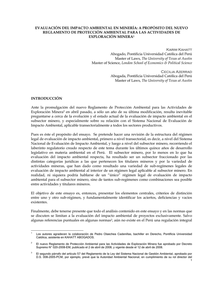 EVALUACIÓN DEL IMPACTO AMBIENTAL EN MINERÍA: A