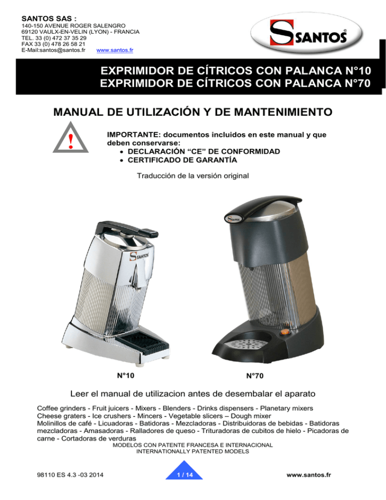 manual de utilización y de mantenimiento