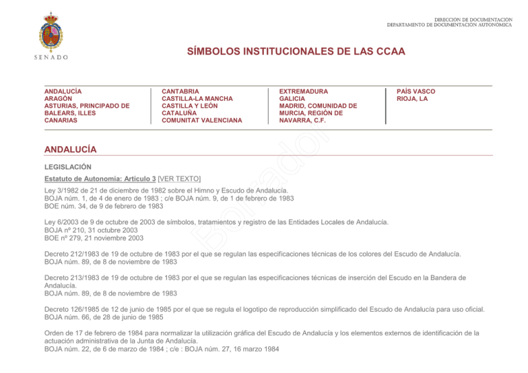 símbolos institucionales de las ccaa