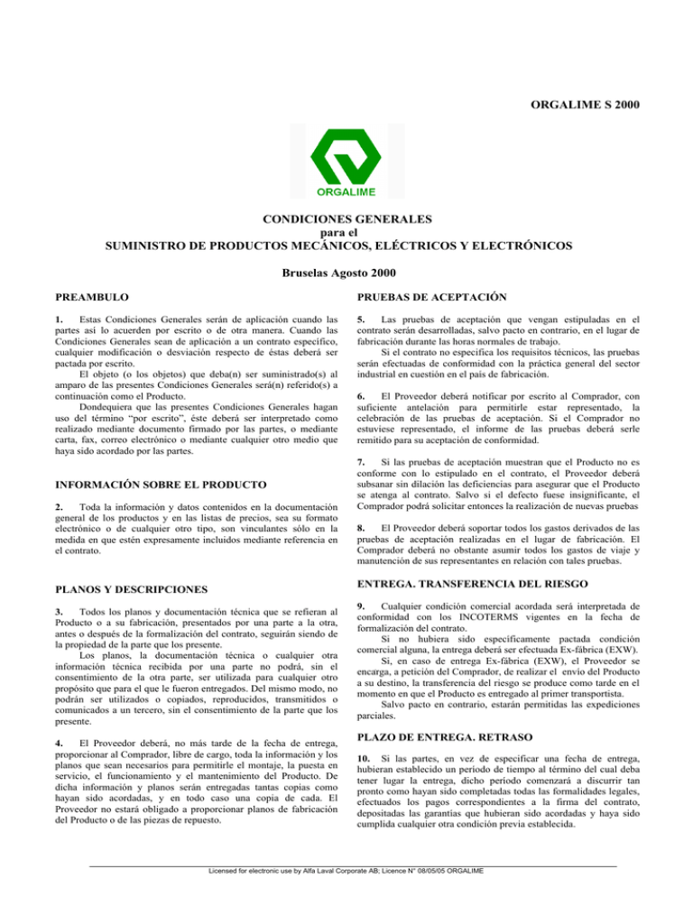 Condiciones de venta