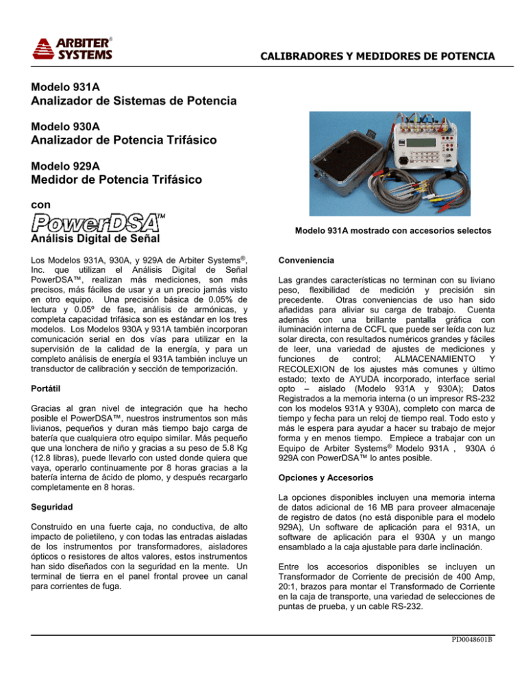 1133 a power sentinel - Arbiter Systems ® , Inc.