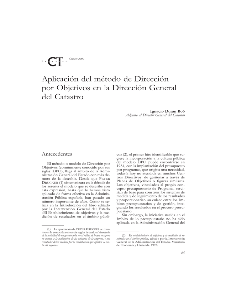 Aplicación del método de Dirección por Objetivos en la