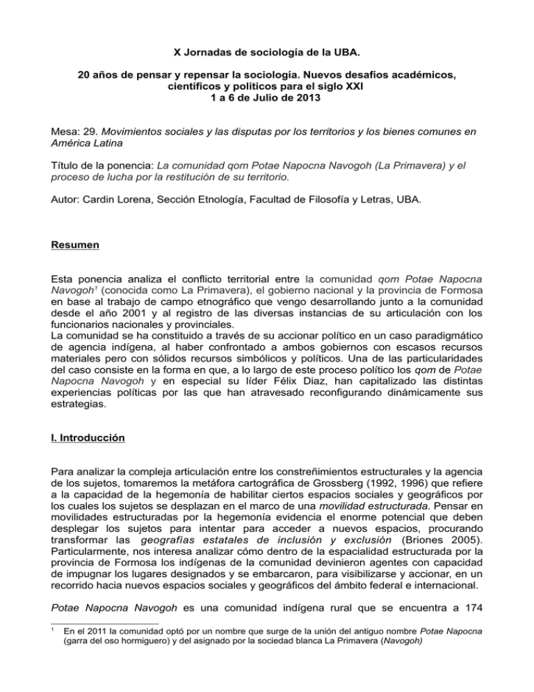 La comunidad qom Potae Napocna Navogoh La comunidad qom Potae Napocna Navogoh