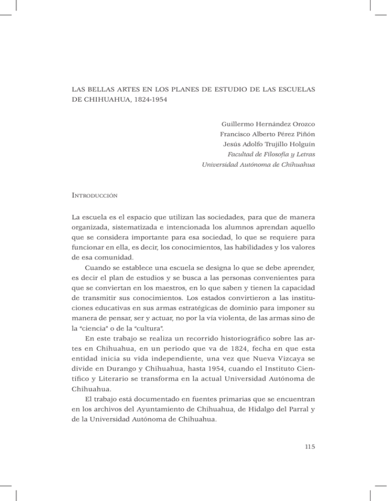 LAS BELLAS ARTES EN LOS PLANES DE ESTUDIO DE LAS