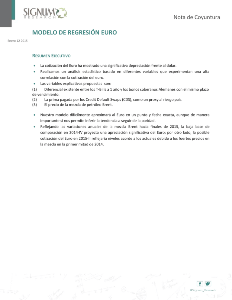 modelo de regresión euro