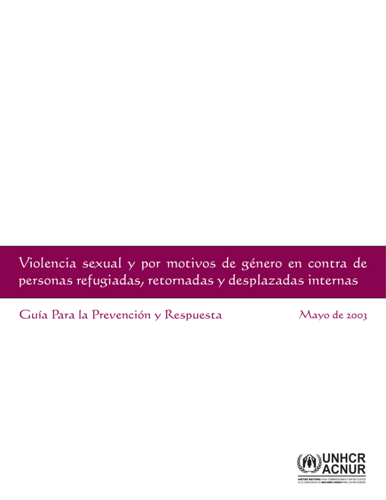 Violencia Sexual Y Por Motivos De Género En Contra De