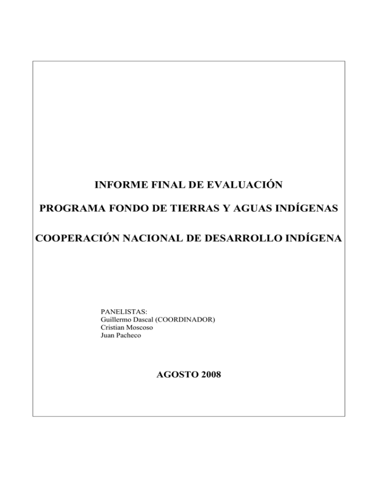 INFORME FINAL DE EVALUACIÓN PROGRAMA FONDO DE