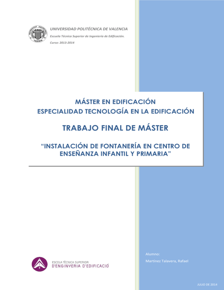 borrador tfm – proyecto de instalación de fontanería en
