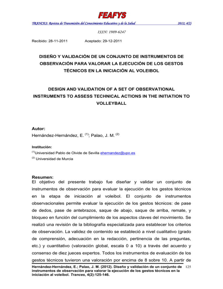 issn: 1989-6247 diseño y validación de un conjunto de