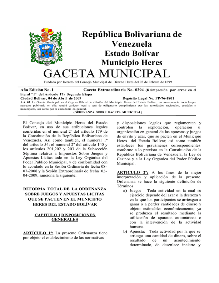 gaceta municipal - Alcaldía de Heres