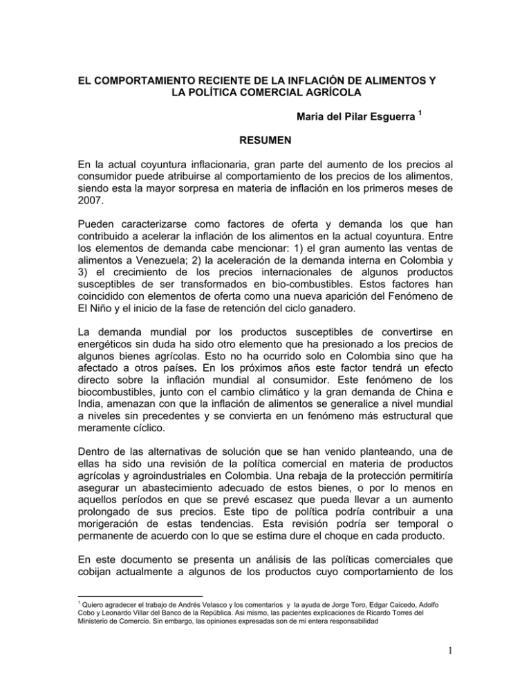 1 EL COMPORTAMIENTO RECIENTE DE LA INFLACIÓN DE