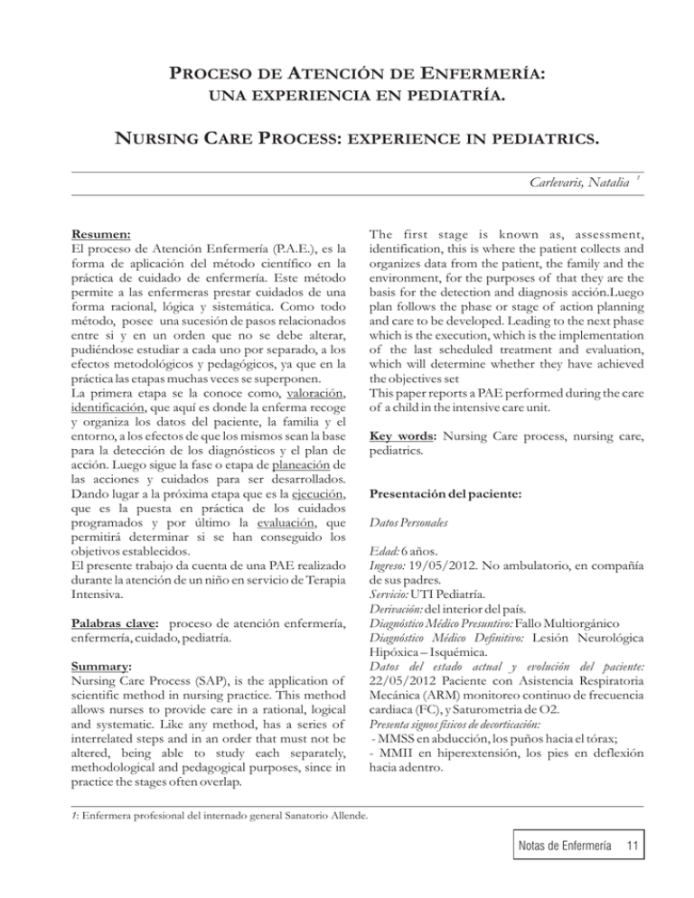 Proceso de Atenciòn de Enfermería