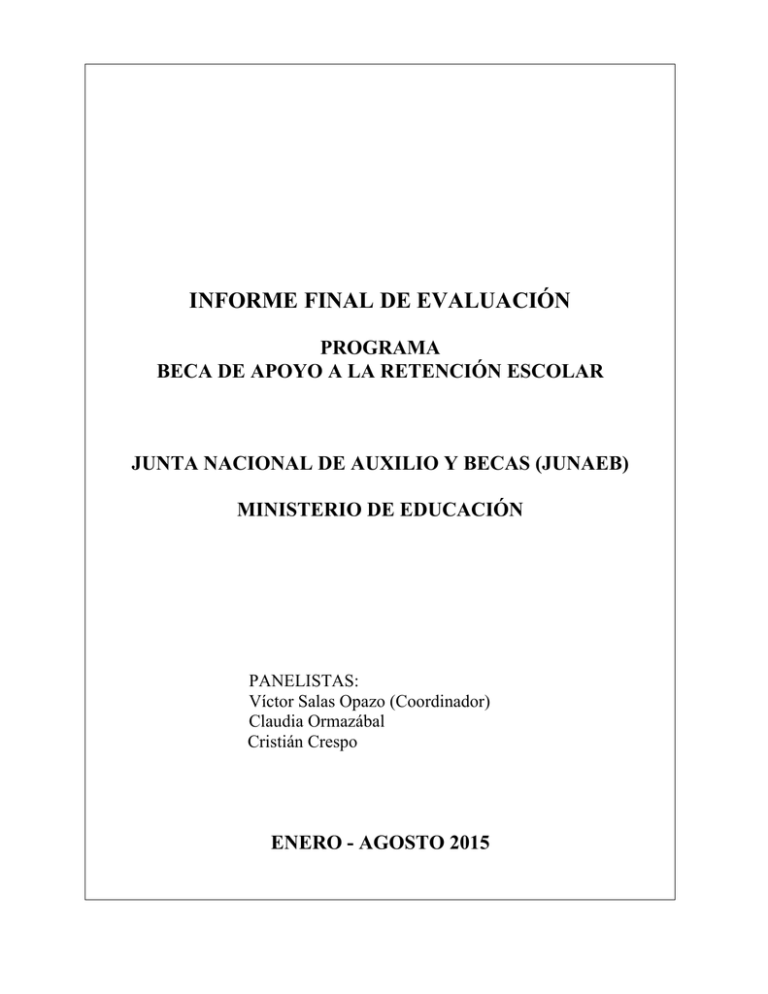 informe final de evaluación