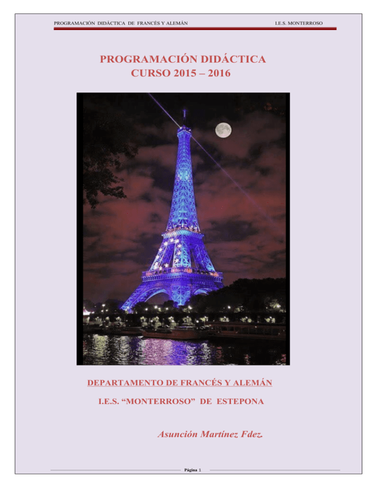 programación didáctica de francés y alemán ies mon