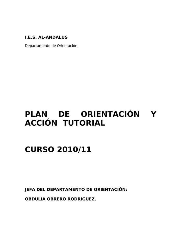 plan de orientación y acción tutorial curso 2010/11 - IES Al