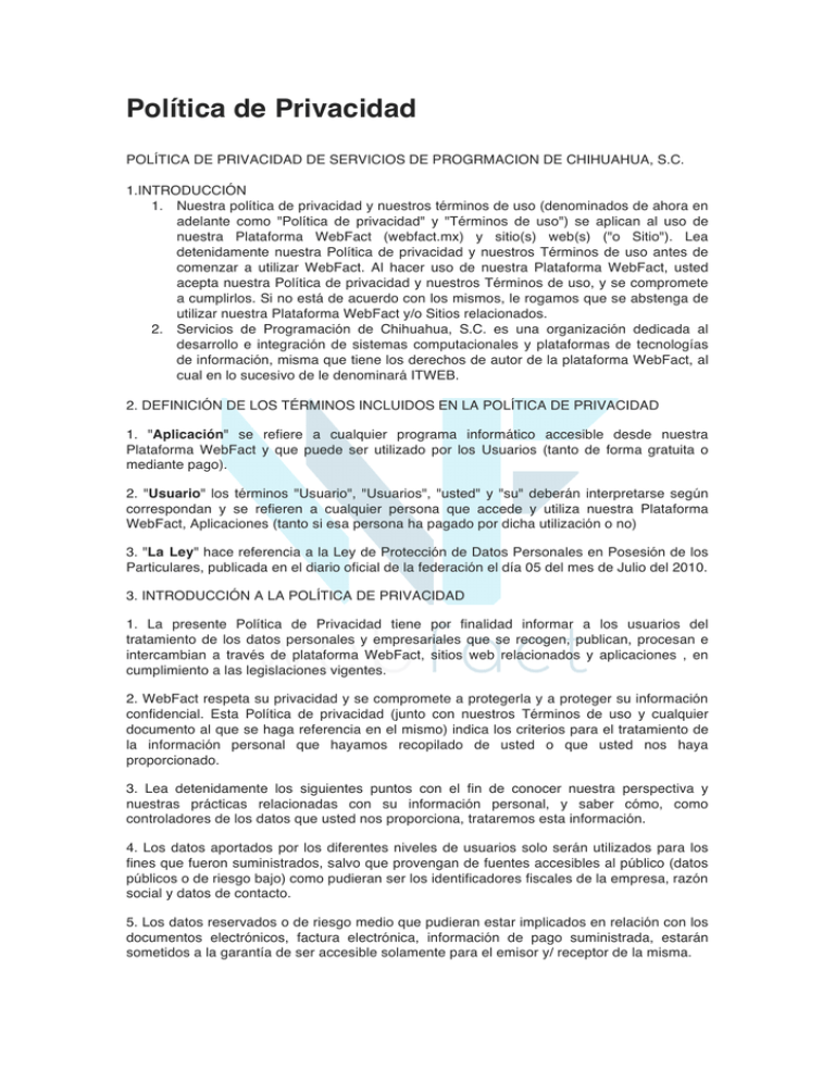 Política de Privacidad