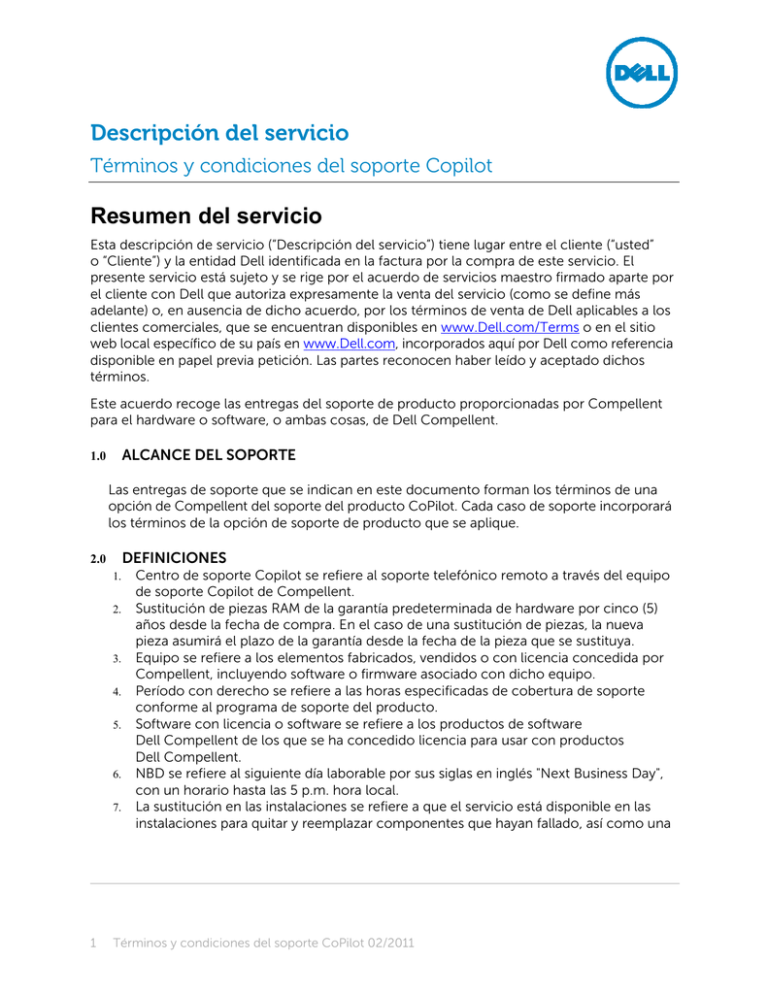 Descripción del servicio Resumen del servicio