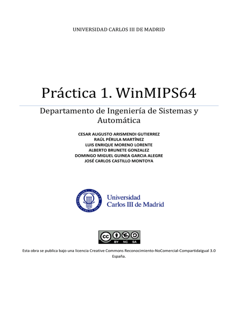 Práctica 1. WinMIPS64