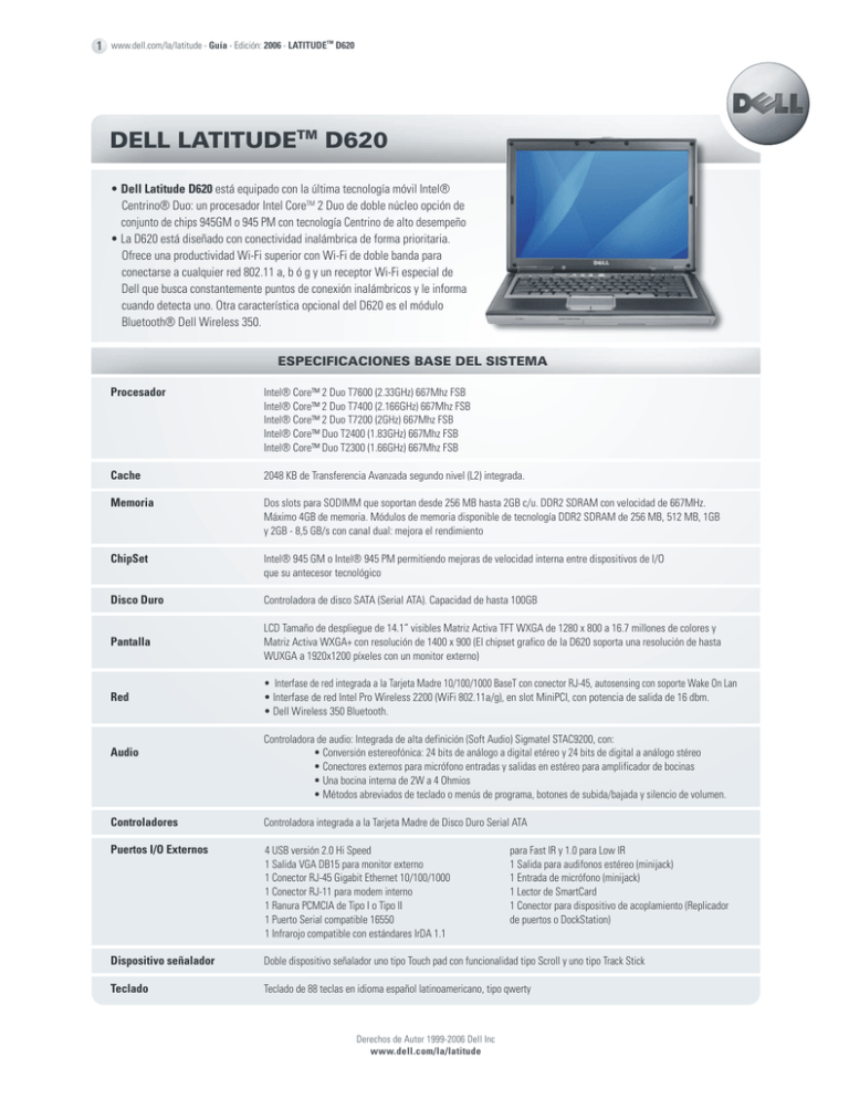 dell latitudetm d620