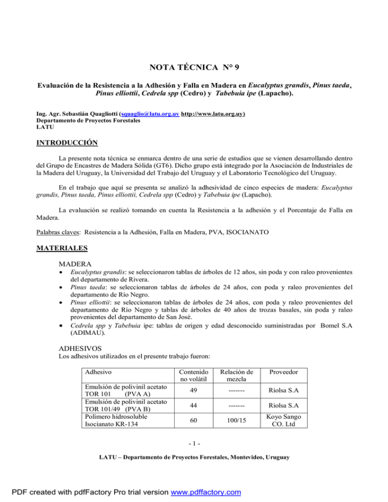 nota tecnica n° 9 - Publicaciones Técnicos LATU