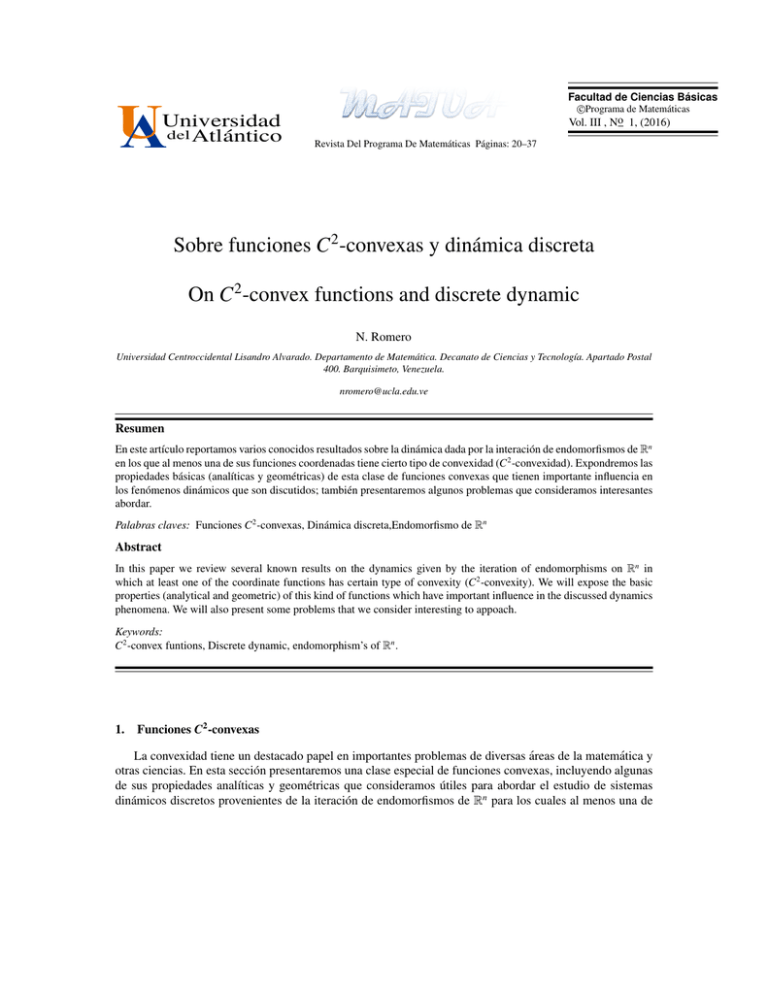 Sobre funciones C -convexas y dinámica discreta On C
