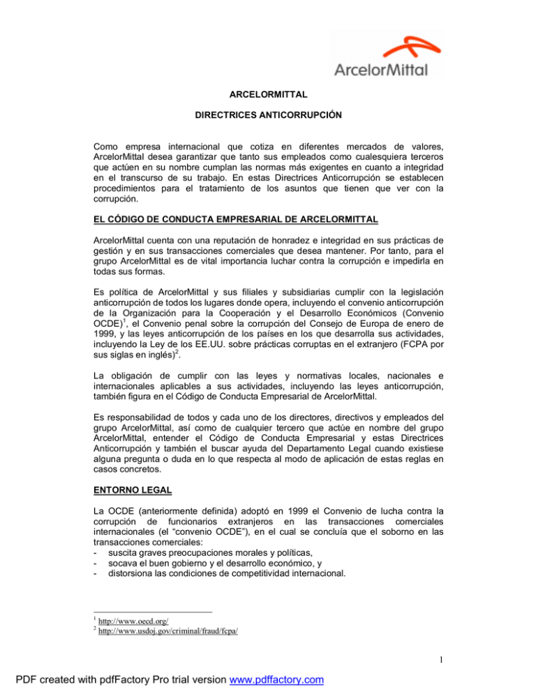 Directrices anticorrupción