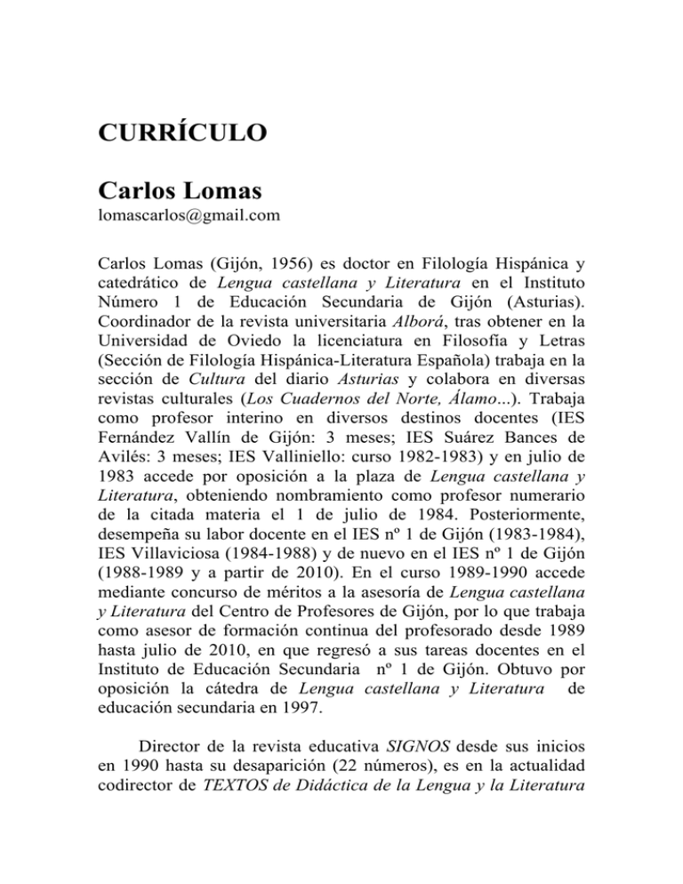 CV completo Carlos Lomas