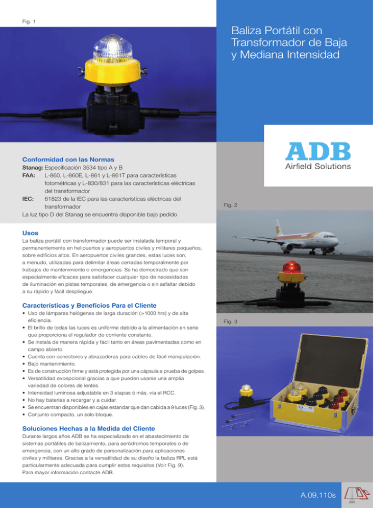 Baliza Portátil con Transformador de Baja y Mediana Intensidad