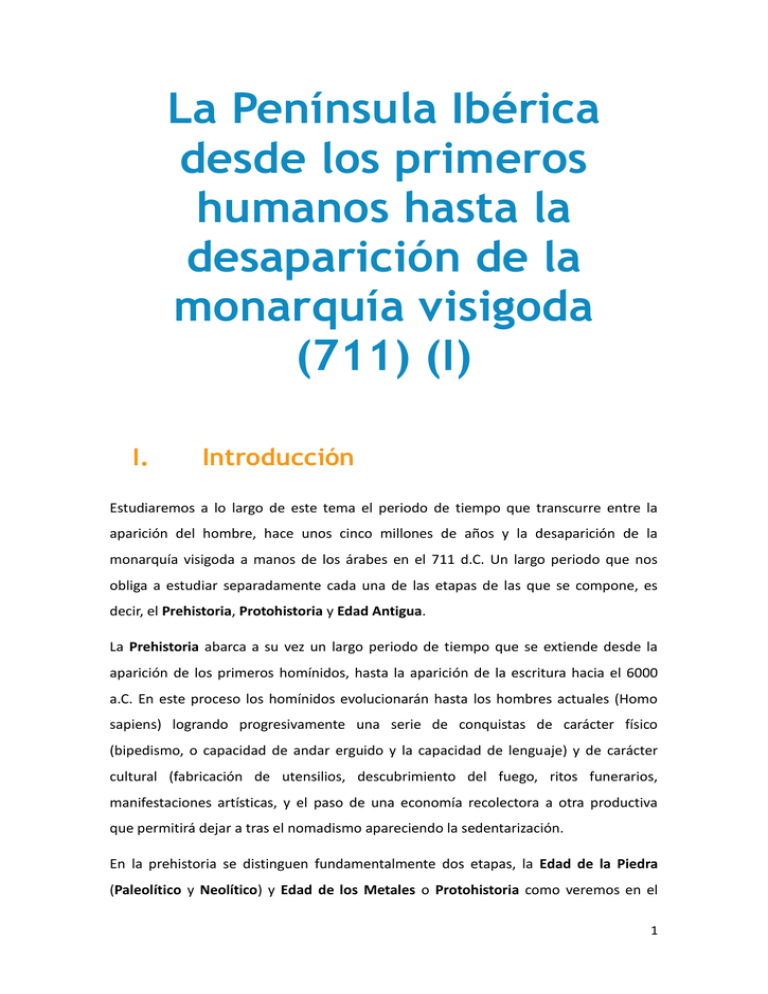 La Península Ibérica desde los primeros humanos