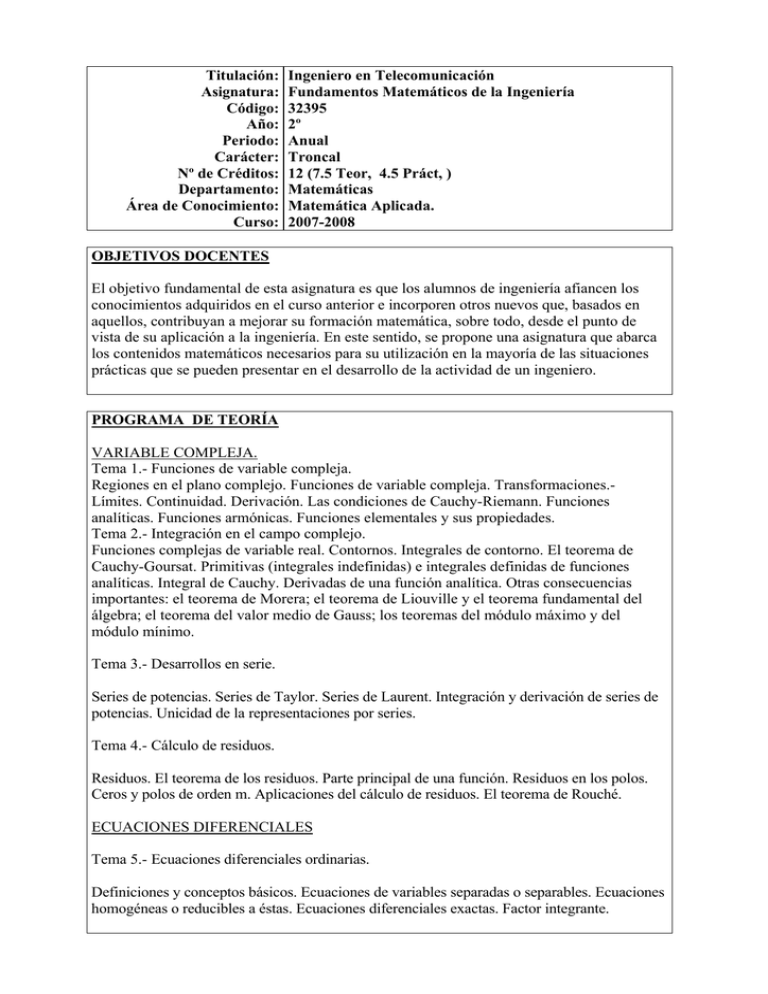 Programa de la asignatura