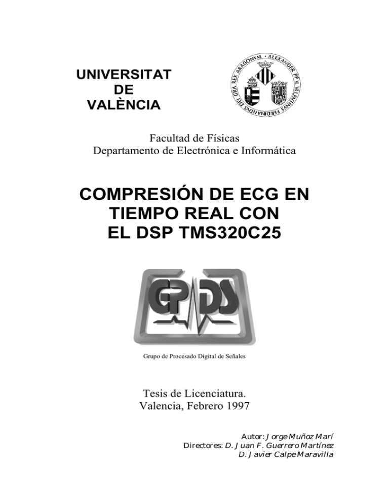 COMPRESIÓN DE ECG EN TIEMPO REAL CON EL DSP TMS320C25