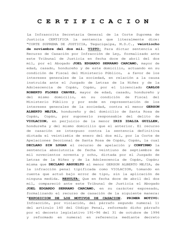 certificacion - Poder Judicial