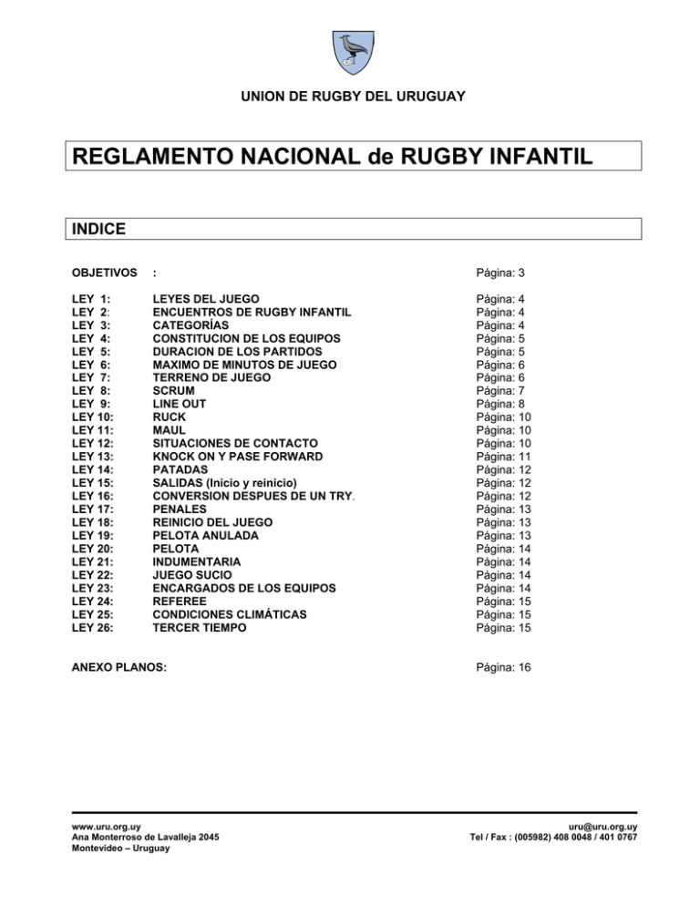 REGLAMENTO NACIONAL de RUGBY INFANTIL