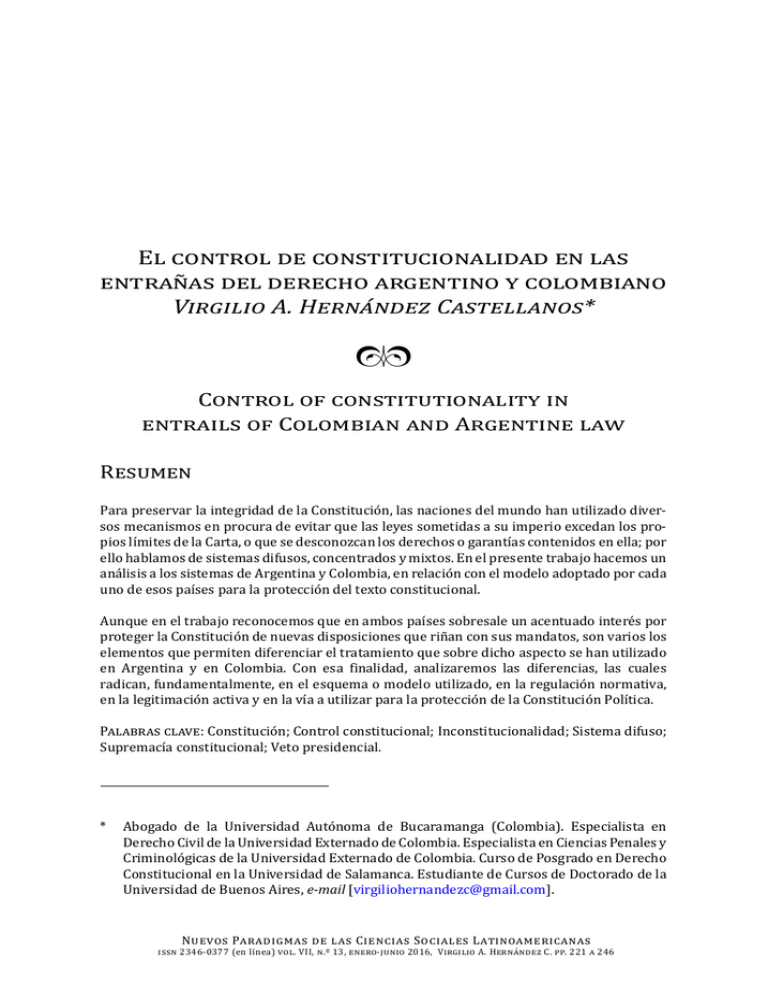 El control de constitucionalidad en las entrañas del derecho