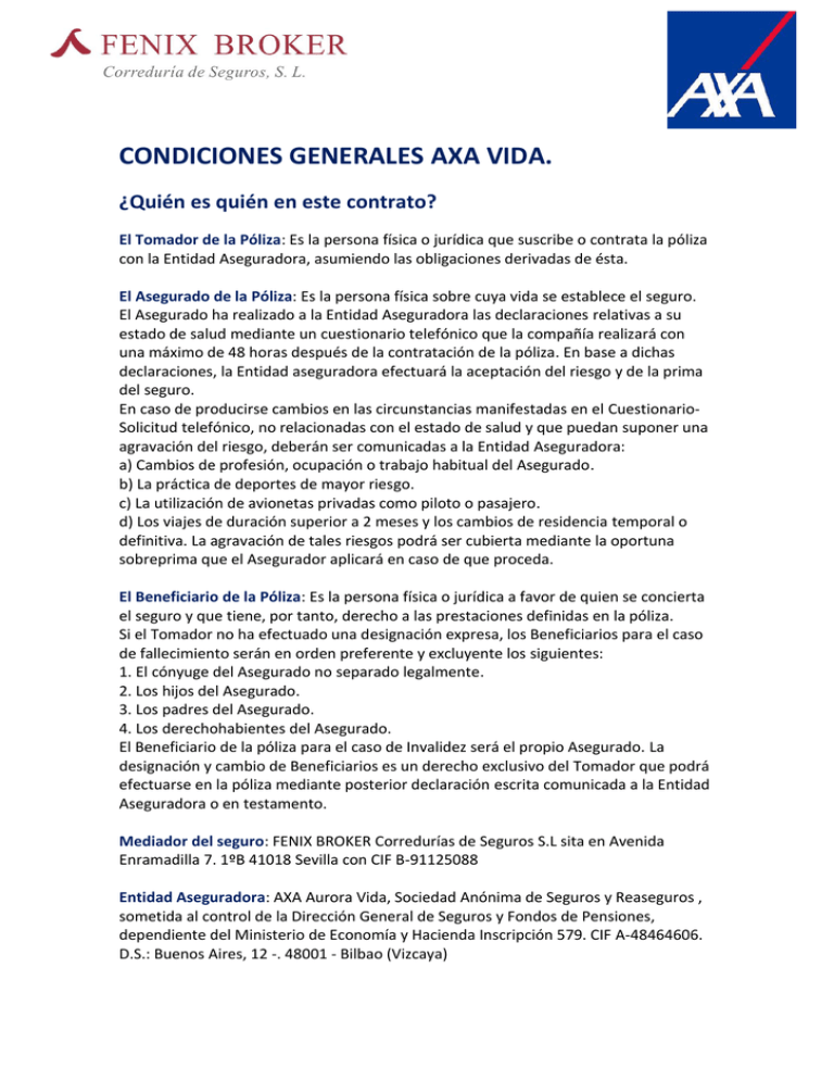 condiciones generales axa vida.