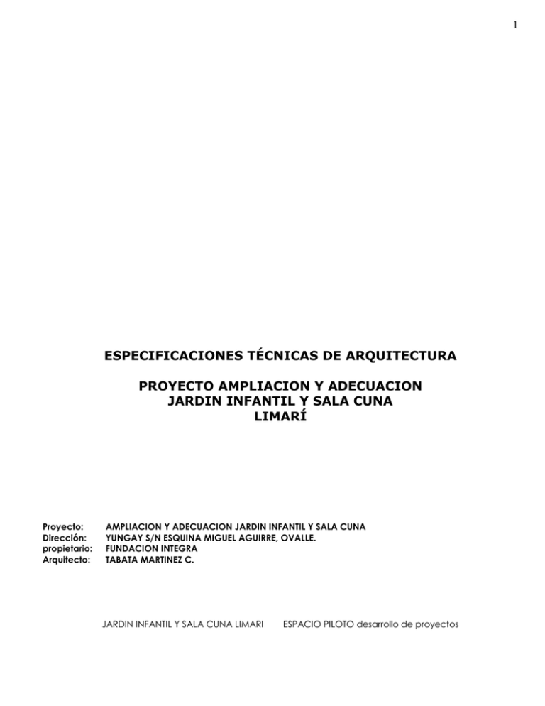 especificaciones técnicas de arquitectura