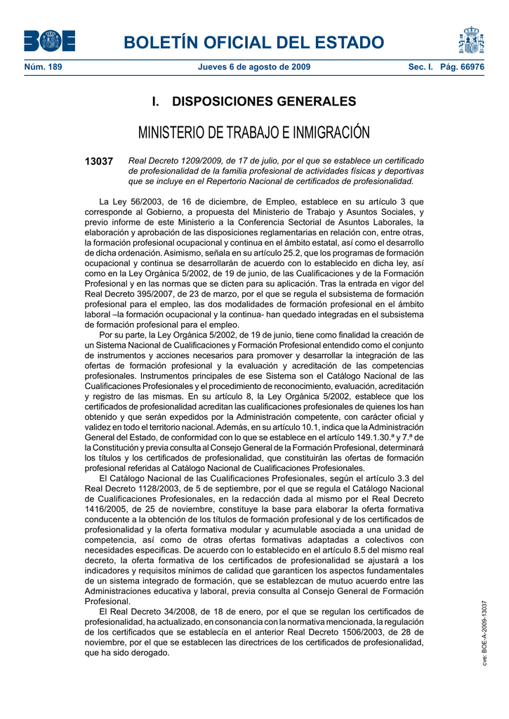 boletín oficial del estado - Servicio Público de Empleo Estatal
