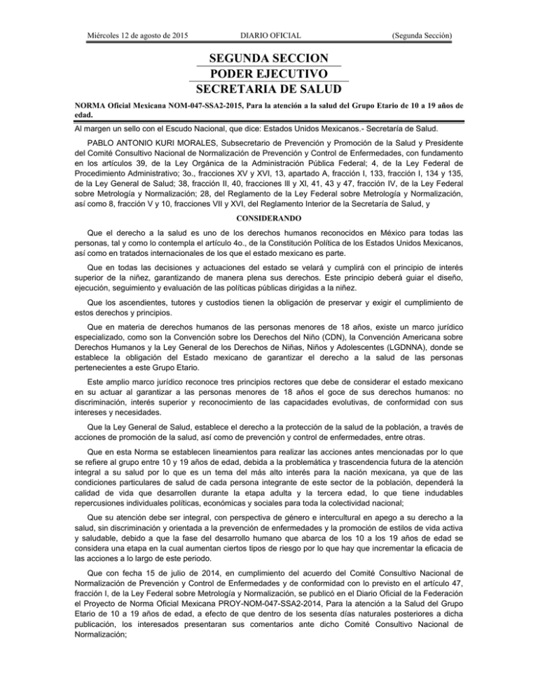 NORMA Oficial Mexicana NOM-047-SSA2