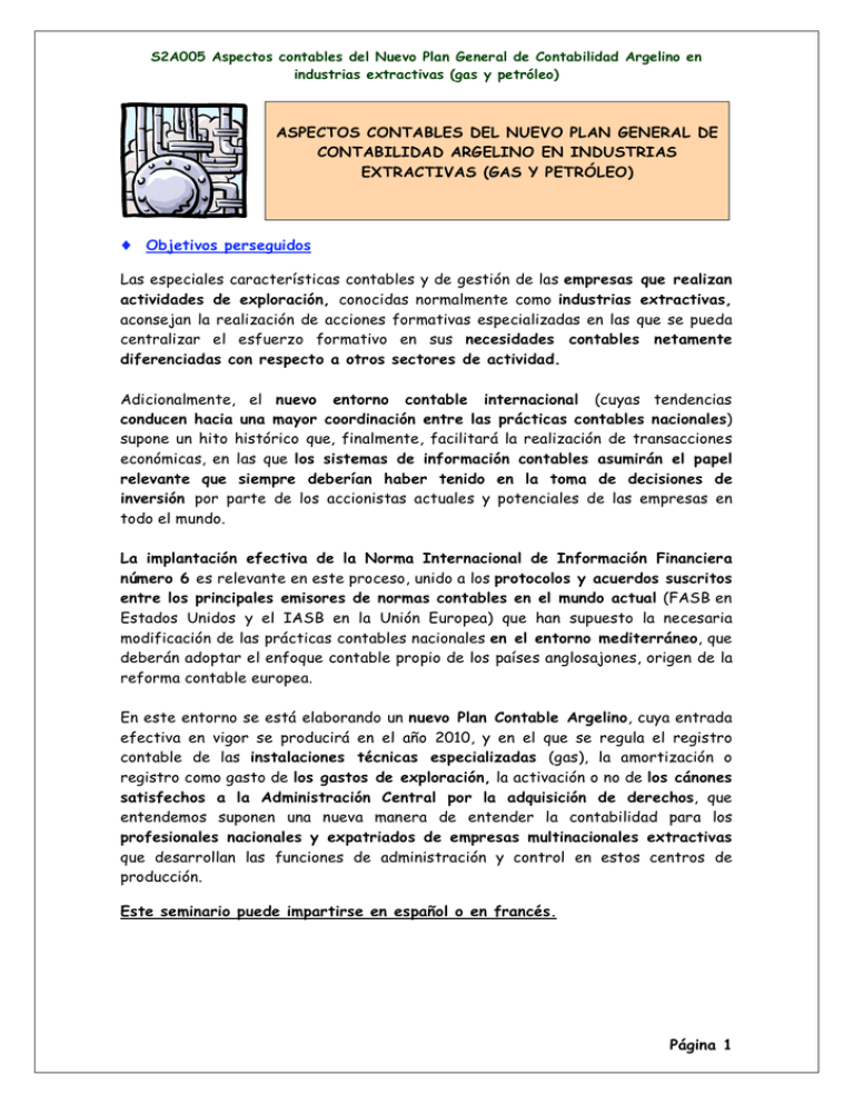 Página 1 ASPECTOS CONTABLES DEL NUEVO PLAN GENERAL