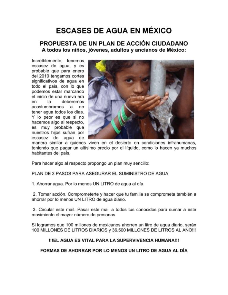 Escacez de agua en México