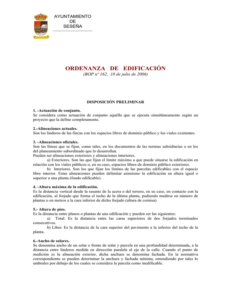 ordenanza de edificación