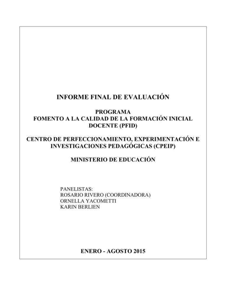 informe final de evaluación