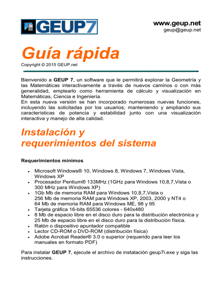 Guía rápida de GEUP 7