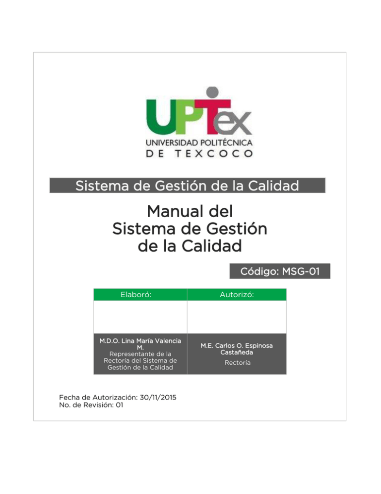 Manual del Sistema de Gestión de la Calidad