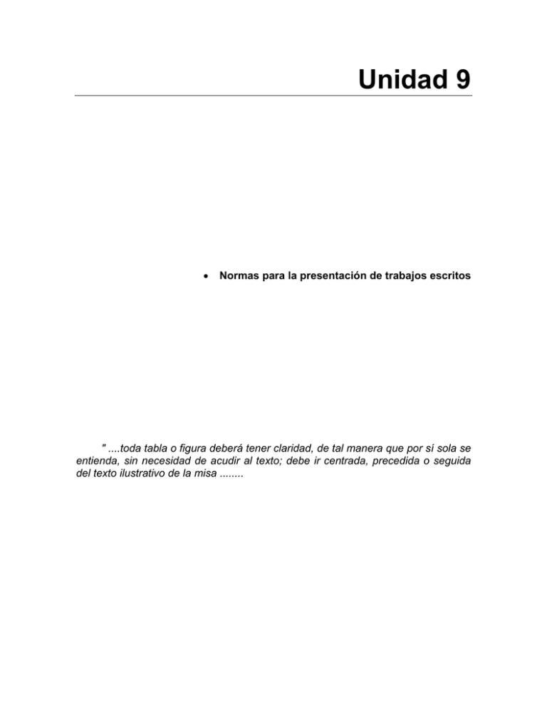 Normas para la presentación de trabajos escritos