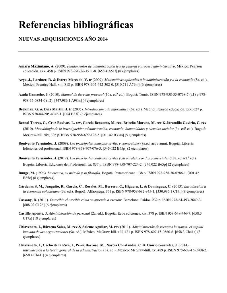 Referencias bibliográficas