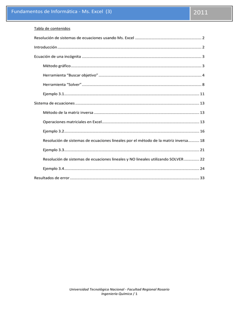 Fundamentos de Informática - Ms. Excel