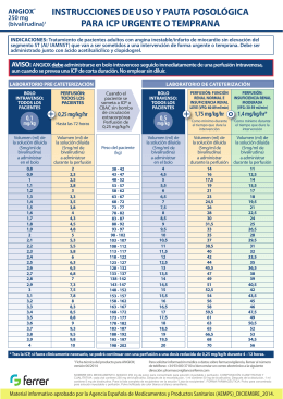 PROTOCOLO DE USO: LEVOSIMENDAN (SIMDAX 2.5 MG/ML VIAL